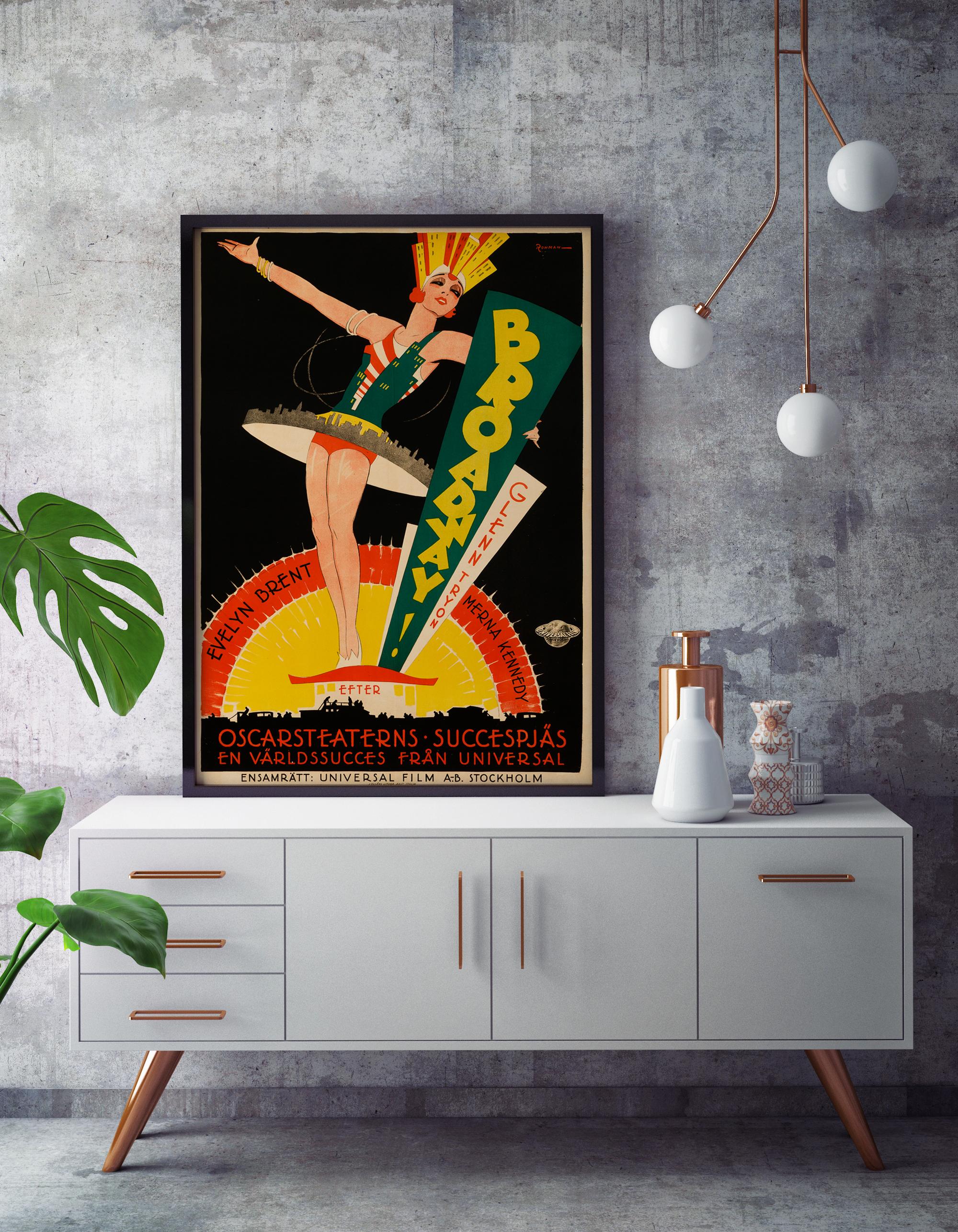 'Broadway' Original Vintage Movie Poster by Eric Rohman, Swedish, 1929 ...