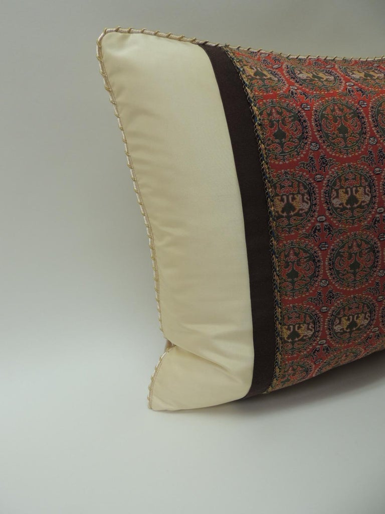 Brocade with Circular Design of Tigers and Phoenixes Bolster Decorative ...