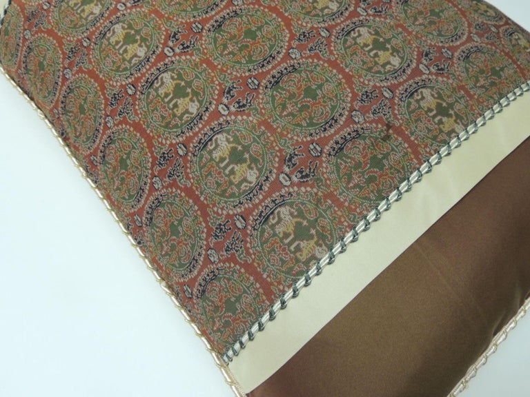 Brocade with Circular Design of Tigers and Phoenixes Bolster Decorative ...