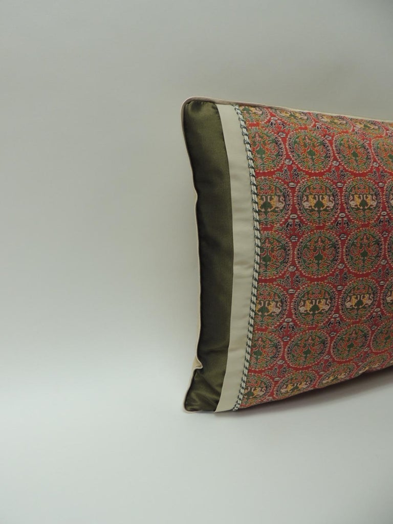 Brocade with Circular Design of Tigers and Phoenixes Bolster Decorative ...