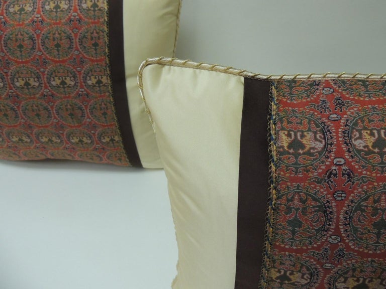 Brocade with Circular Design of Tigers and Phoenixes Bolster Decorative ...