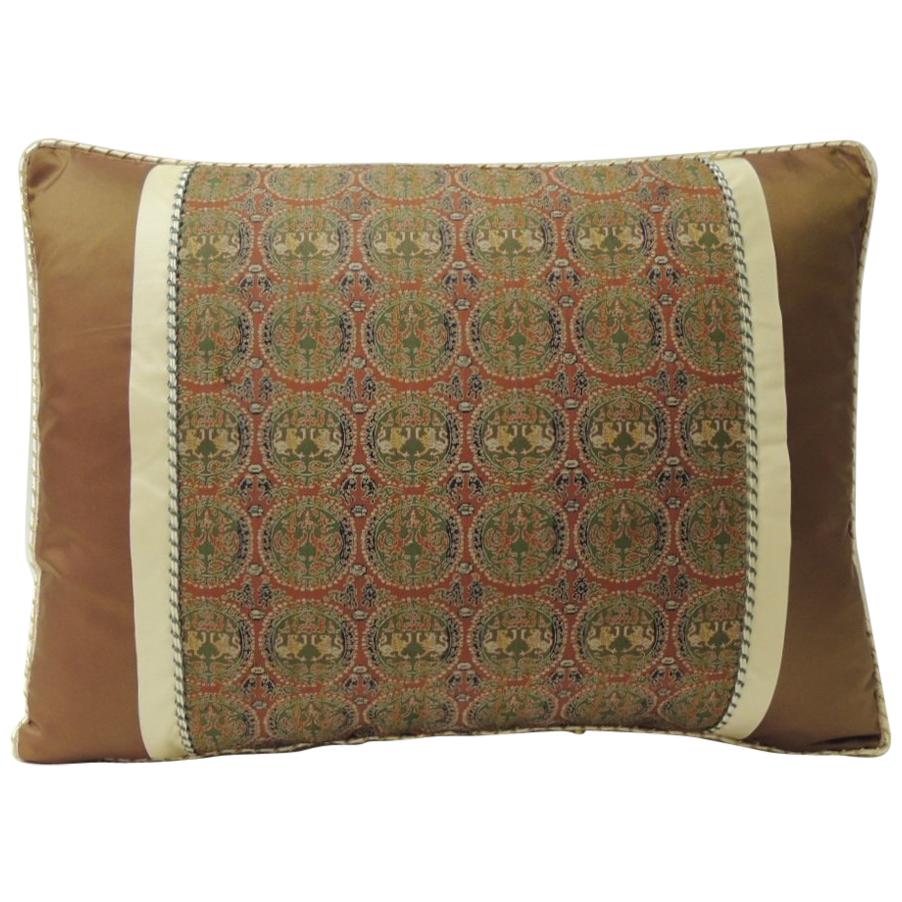 Brocade with Circular Design of Tigers and Phoenixes Bolster Decorative ...