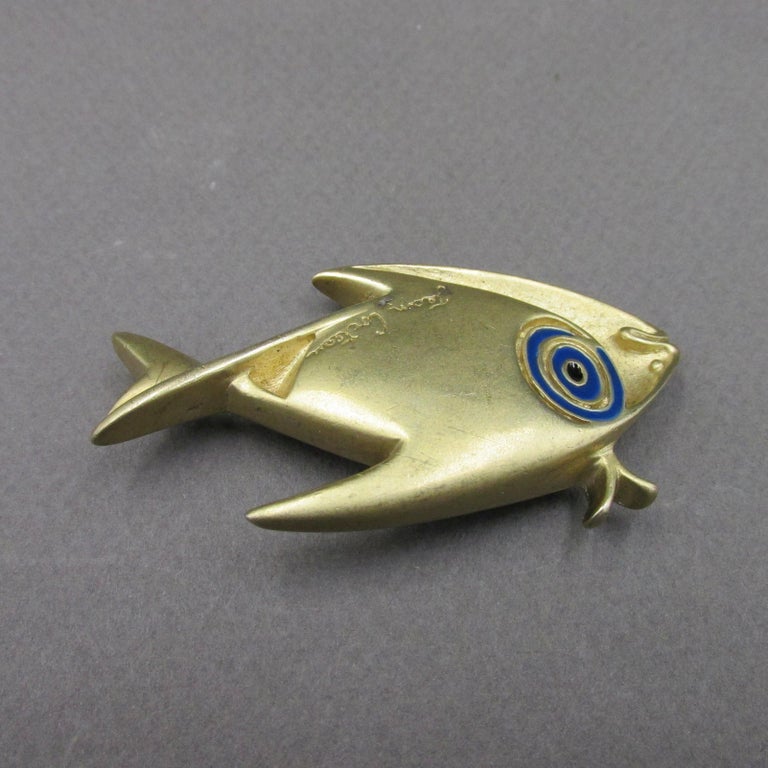 Broche poisson Jean Cocteau en bronze doré comité Cocteau Madeline ...