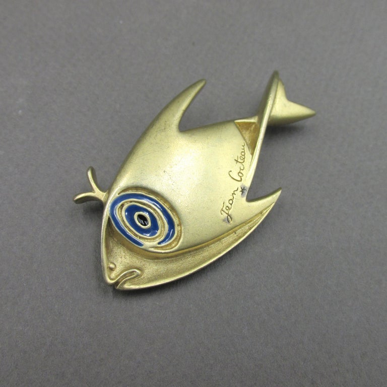 Broche poisson Jean Cocteau en bronze doré comité Cocteau Madeline ...