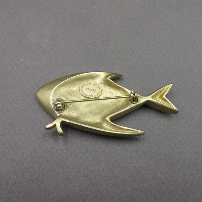 Broche poisson Jean Cocteau en bronze doré comité Cocteau Madeline ...