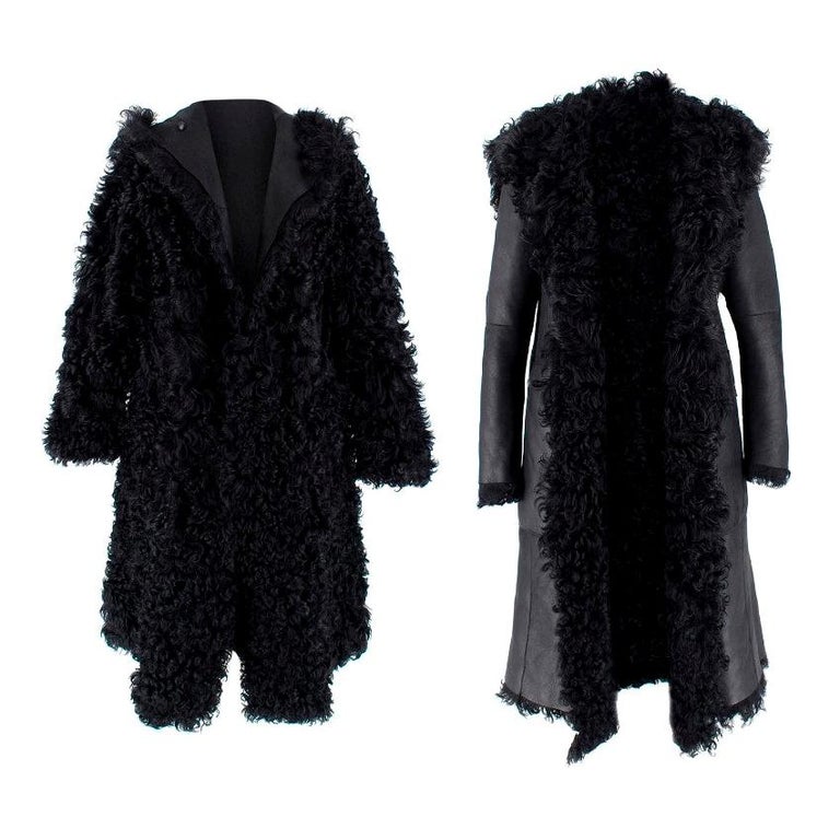 Brock Collection Reversible Toscana Shearling and Leather Coat US 2 at ...