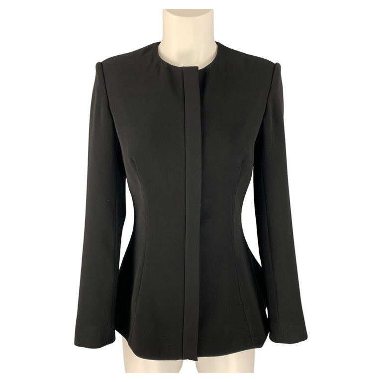 BROCK COLLECTION Size 4 Black Polyester Solid Hidden Zipper Coat For ...