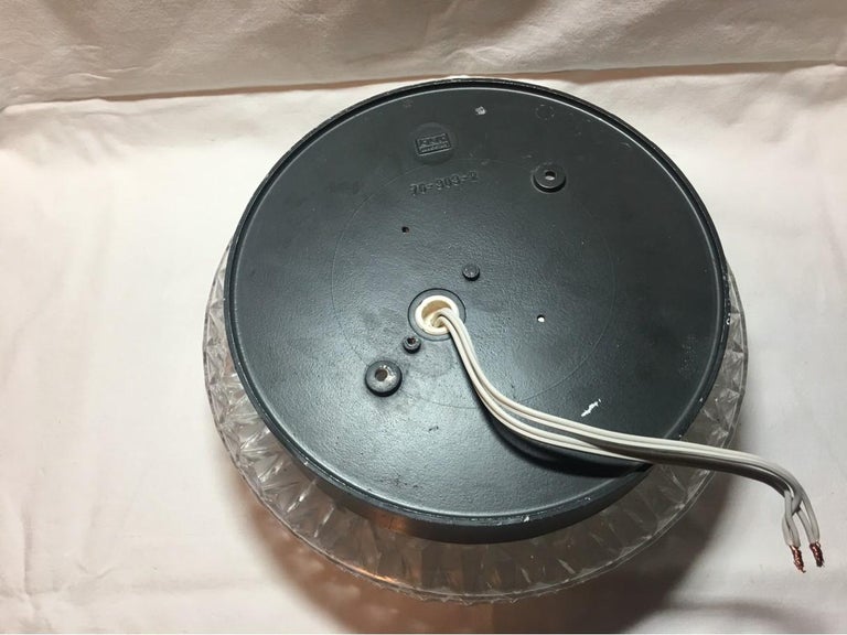 Broken Ice Glass Flushmount Chandelier For Sale at 1stDibs