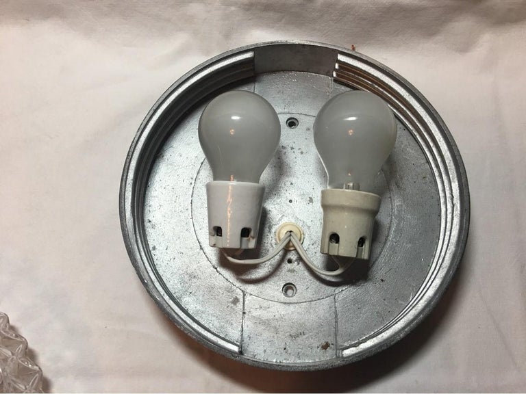 Broken Ice Glass Flushmount Chandelier For Sale at 1stDibs