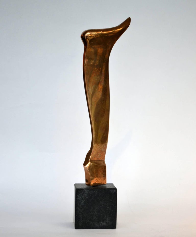 Bronze Abstract Sculpture Black Plinth by Neil Willis, England, 1970s ...