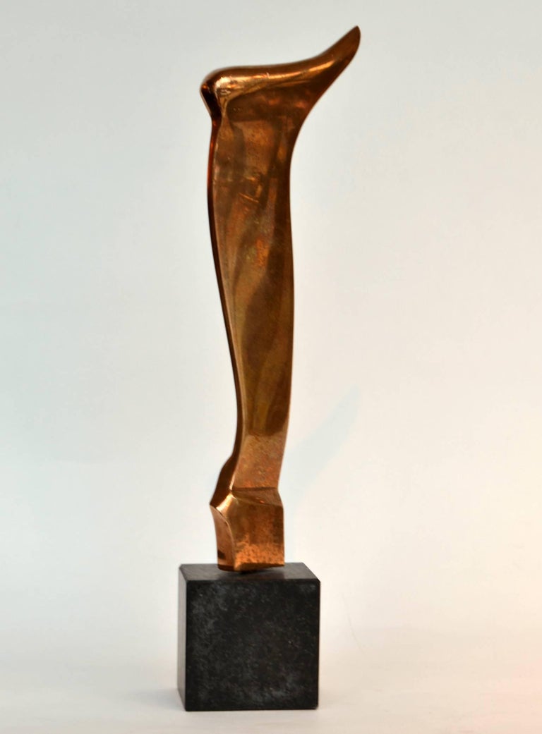 Bronze Abstract Sculpture Black Plinth by Neil Willis, England, 1970s ...