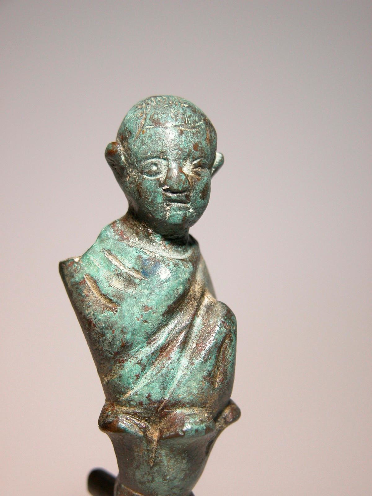 Bronze Alexandrian Bust of a Mime on a Tripods Leg, Hellenistic Egypt ...