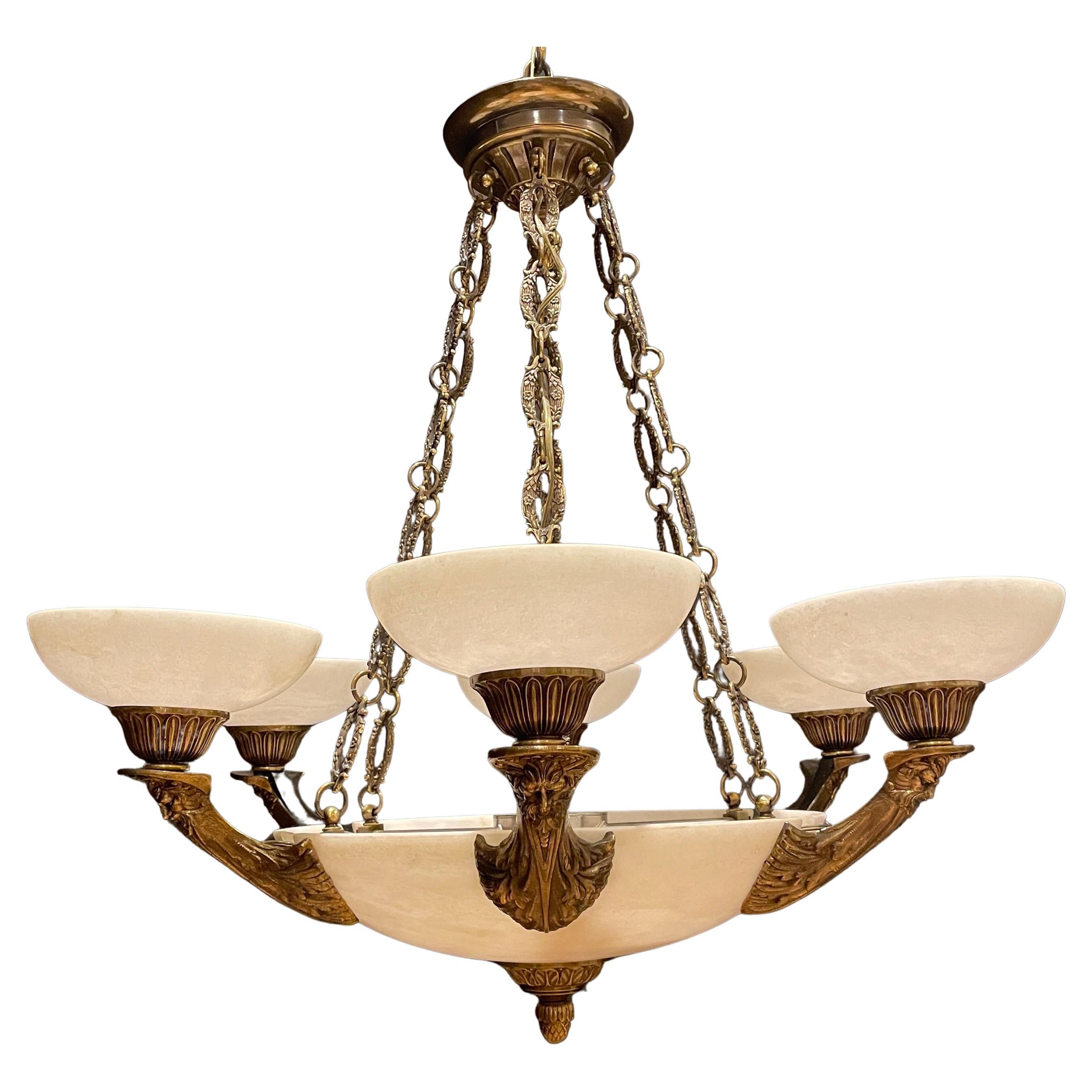 Gold-Plated Bronze Pendant with Alabaster Inset at 1stDibs