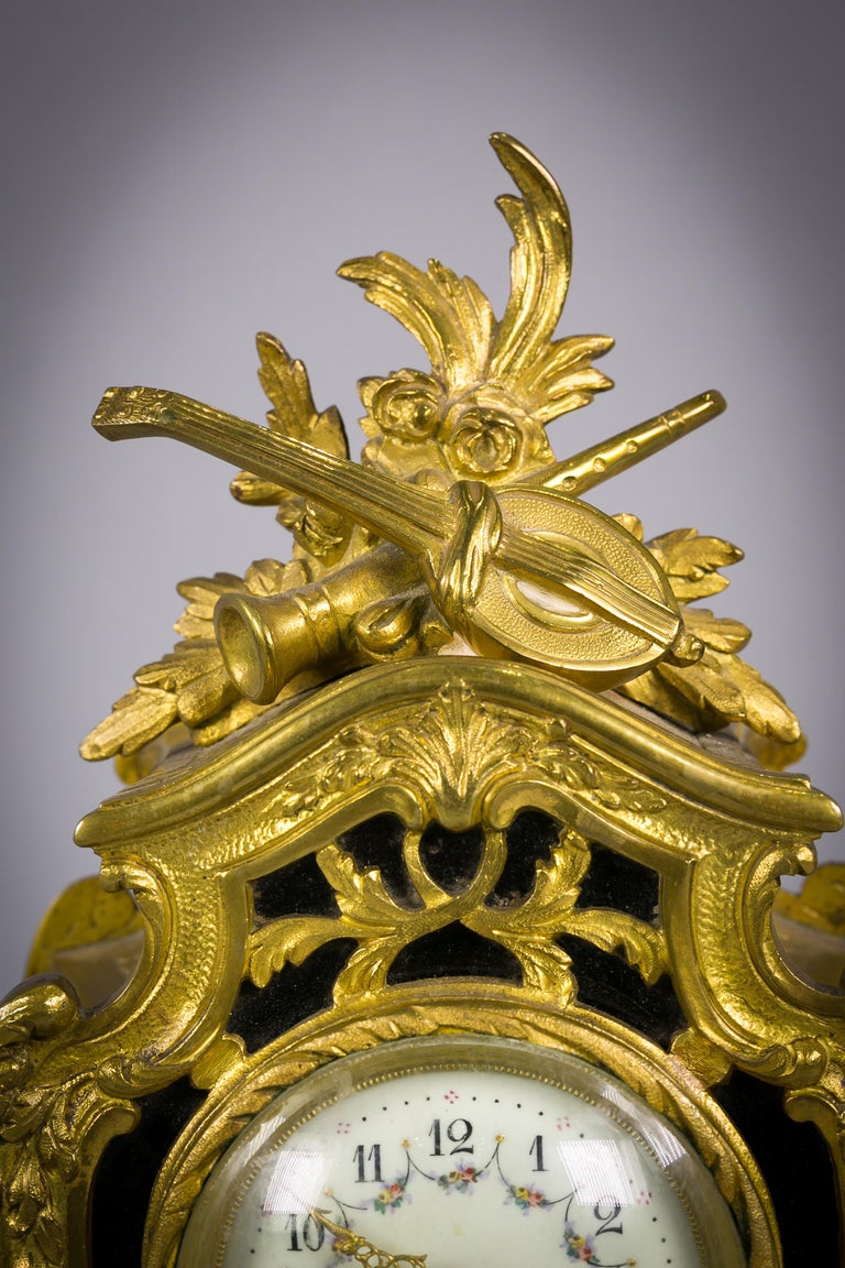 Bronze and Enamel Clock, French, circa 1885 For Sale at 1stDibs