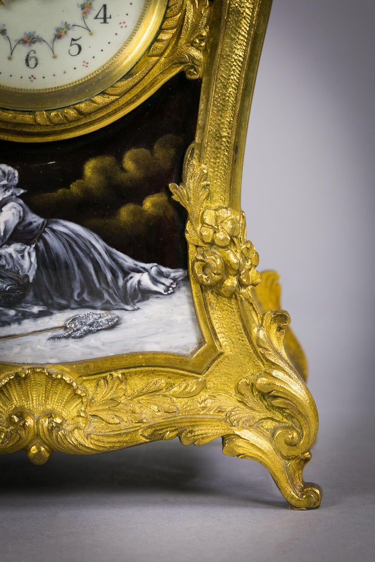 Bronze and Enamel Clock, French, circa 1885 For Sale at 1stDibs