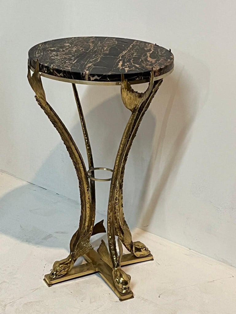Bronze Black and gold Portor Marble Top Gueridon by Jacques Duval ...