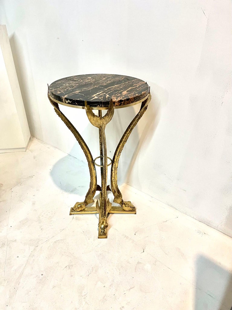 Bronze and Porter Marble Top Gueridon by Jacques Duval Brasseur For ...