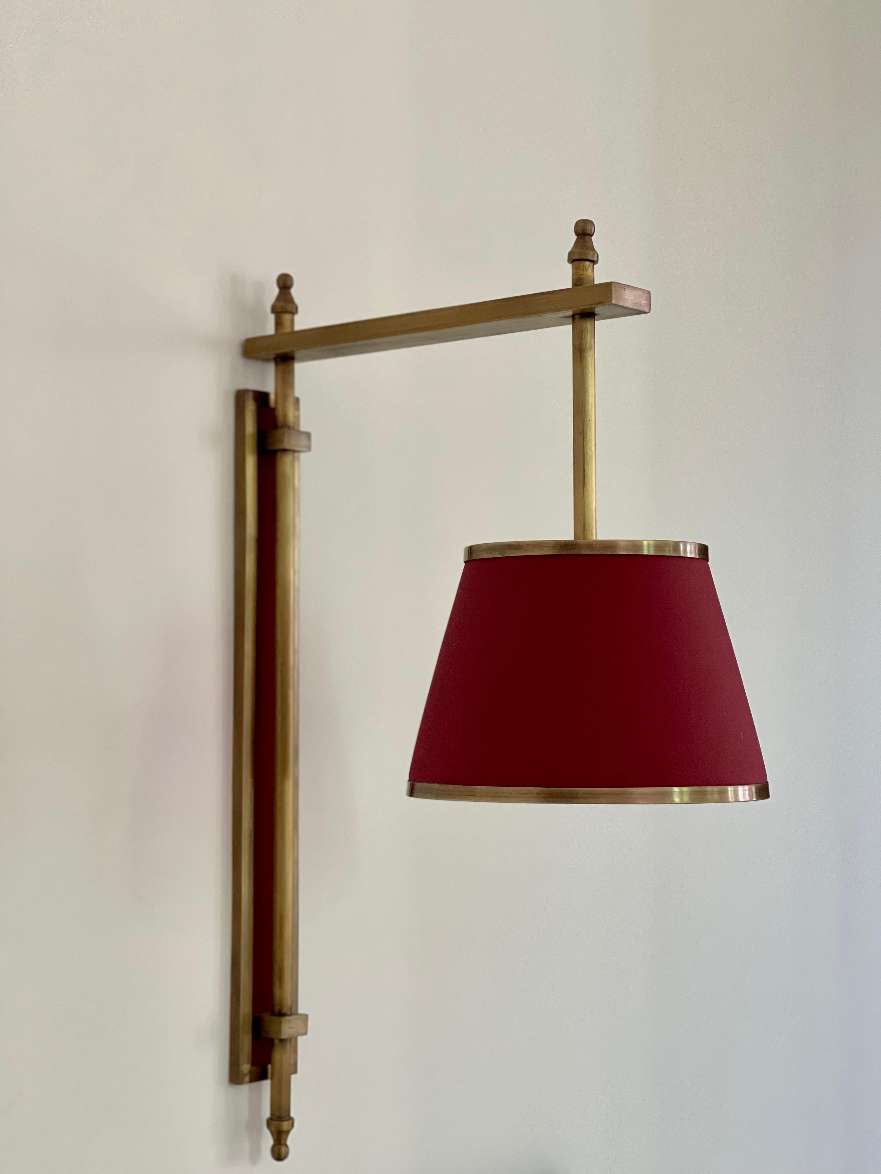 Bronze and Red Art Deco Sconce For Sale at 1stDibs