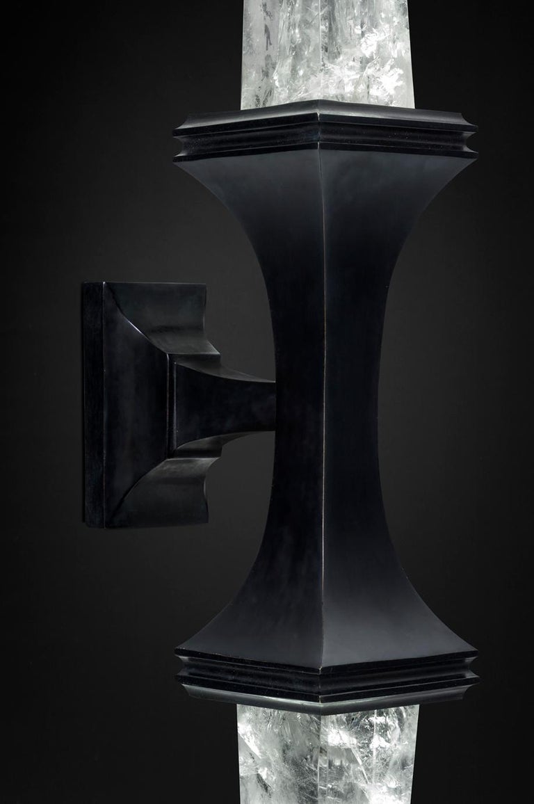 Bronze and Rock Crystal Wall Sconces, Model I, Black Edition For Sale ...
