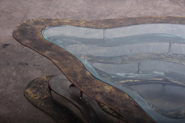 Bronze and Steel "Volcano" Coffee Table by Silas Seandel For Sale at ...