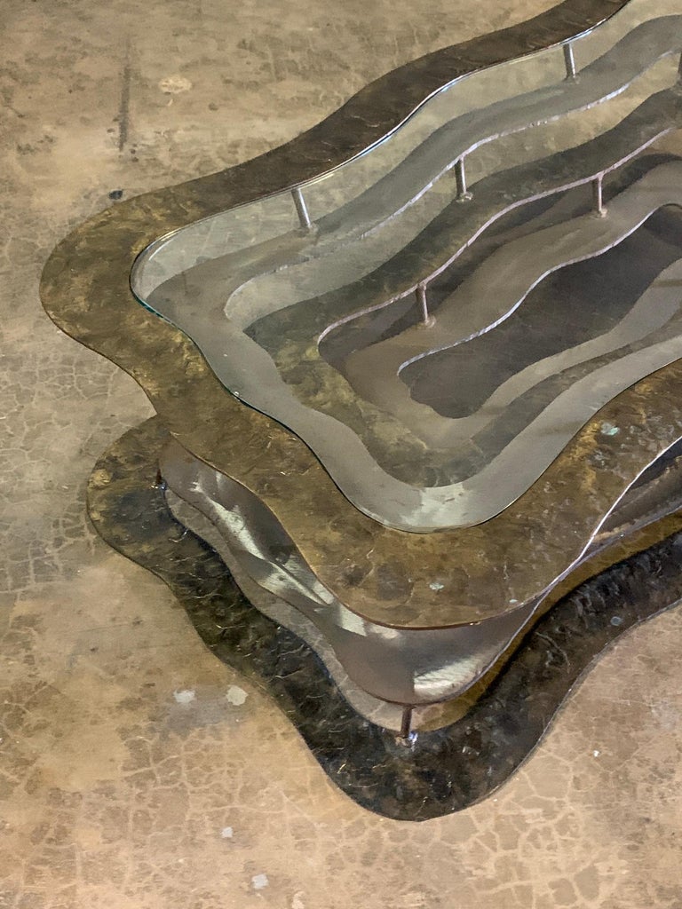Bronze and Steel "Volcano" Coffee Table by Silas Seandel at 1stDibs