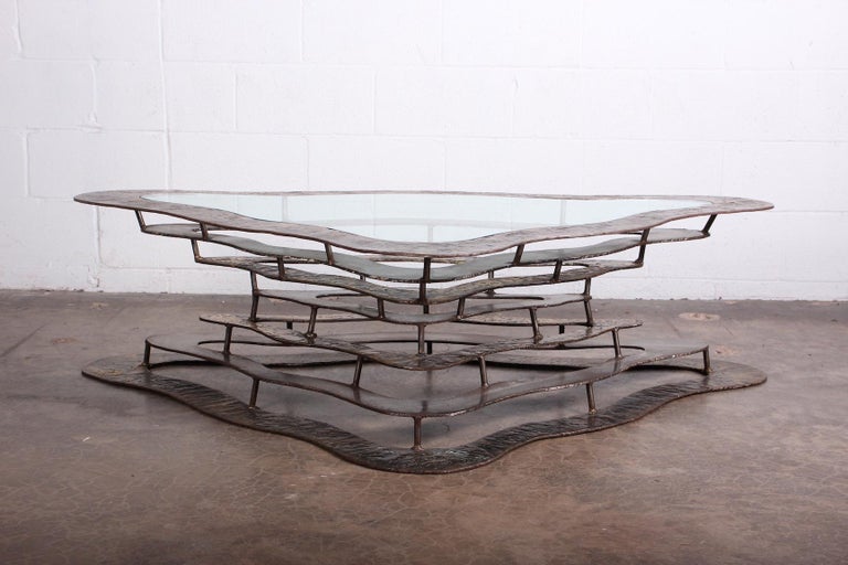 Bronze and Steel "Volcano" Coffee Table by Silas Seandel For Sale at ...