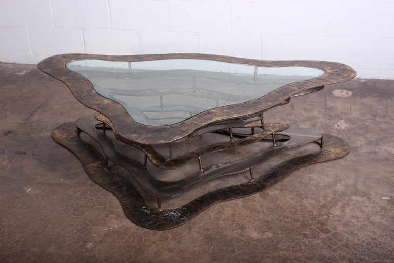 Bronze and Steel "Volcano" Coffee Table by Silas Seandel For Sale at ...