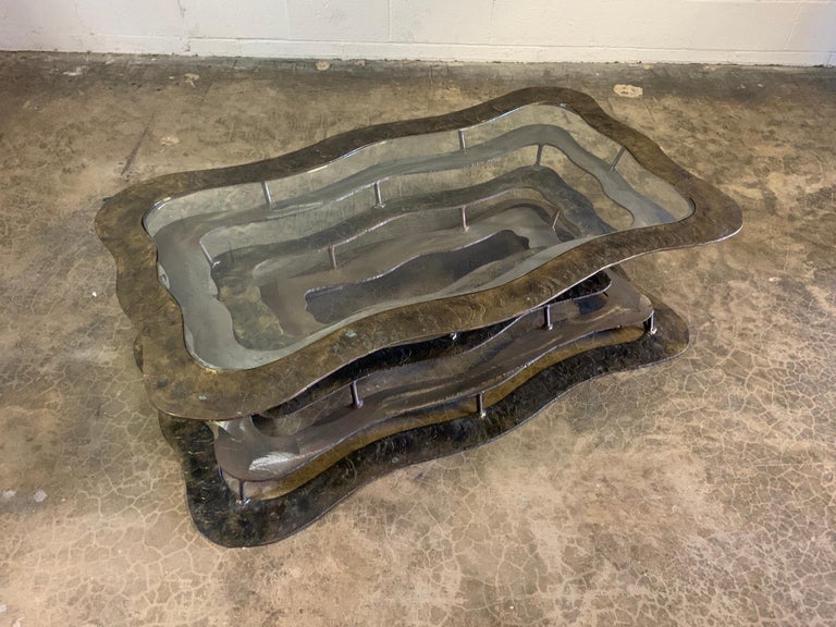 Bronze and Steel "Volcano" Coffee Table by Silas Seandel at 1stDibs