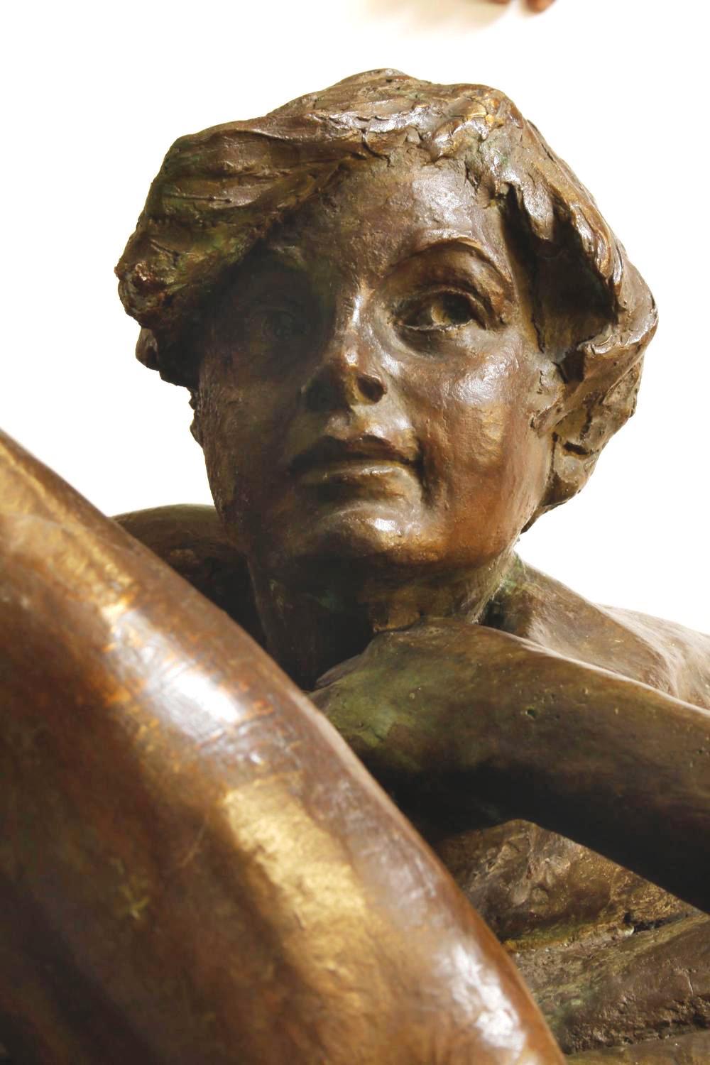 Bronze And Stone Figural Fountain, Signed For Sale at 1stDibs