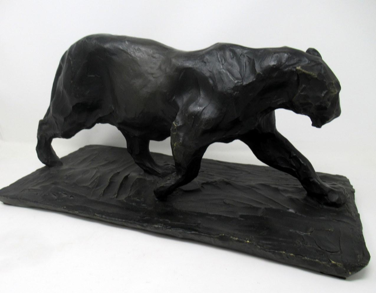 Bronze Animal Sculpture Figure Panther Big Cat after Bugatti Art Deco ...