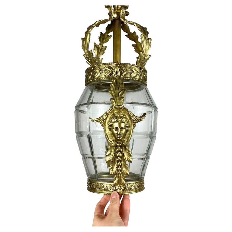Bronze Antique Ceiling Lantern, France, 1920's For Sale at 1stDibs