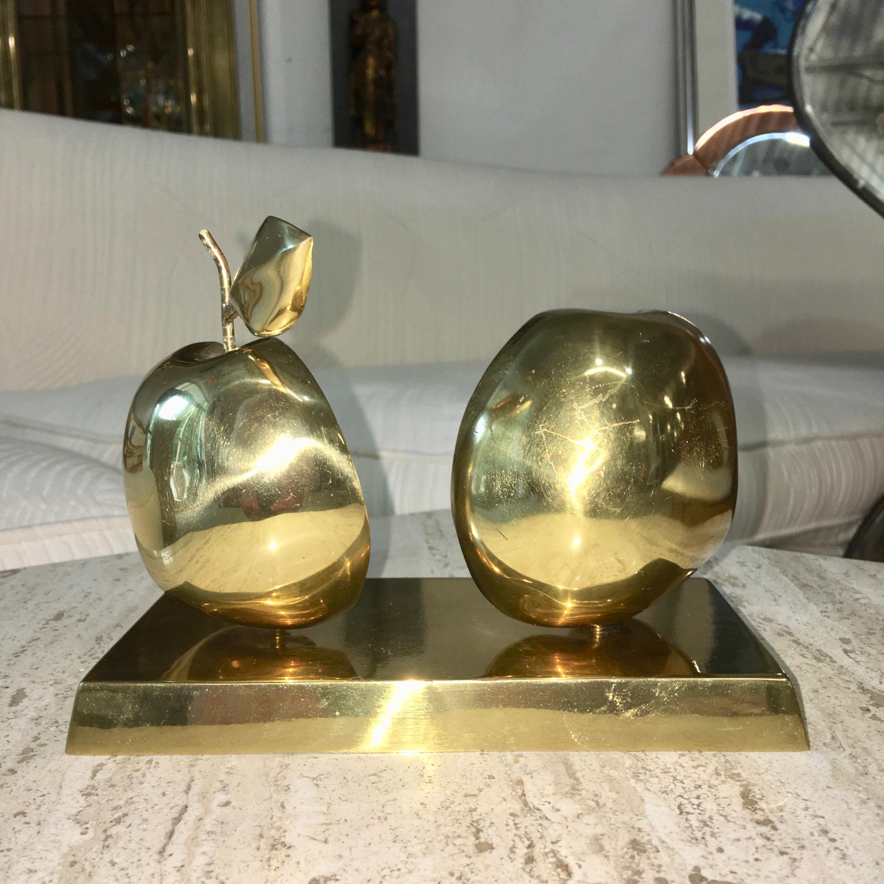 Bronze Apple Halves Sculpture at 1stDibs