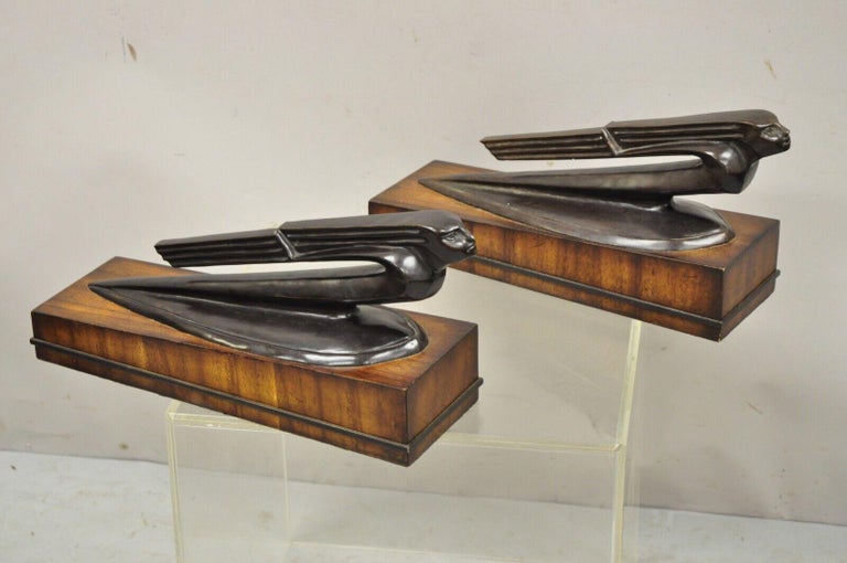 Bronze Art Deco Style Spirit of the Wind Sculpture Statue, a Pair For ...