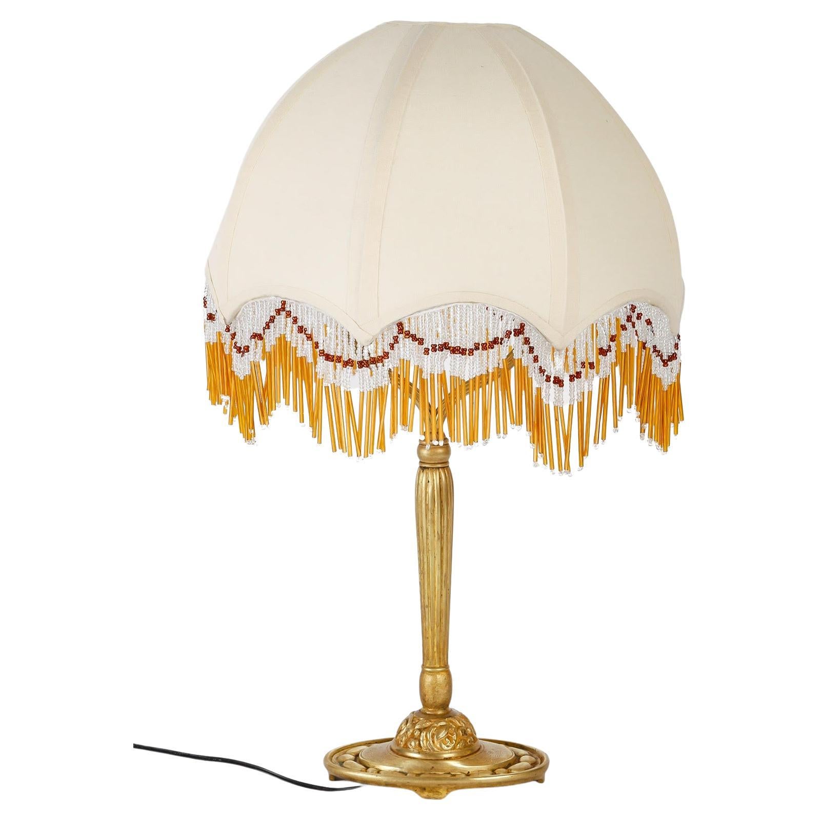 Art Nouveau Dore Figural Bronze Table Lamp by E. Thomasson, circa 1900 ...