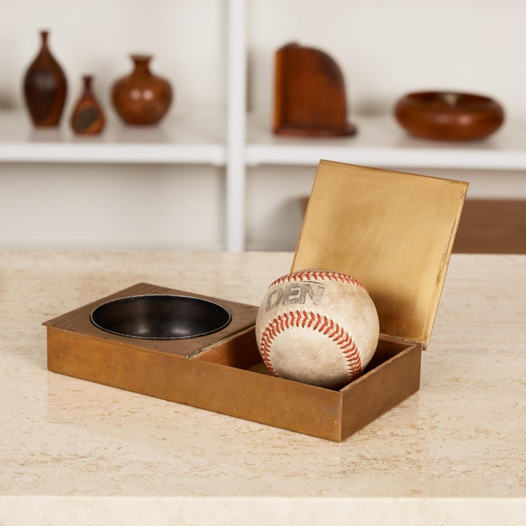 Bronze Ashtray with Cigarette Box at 1stDibs