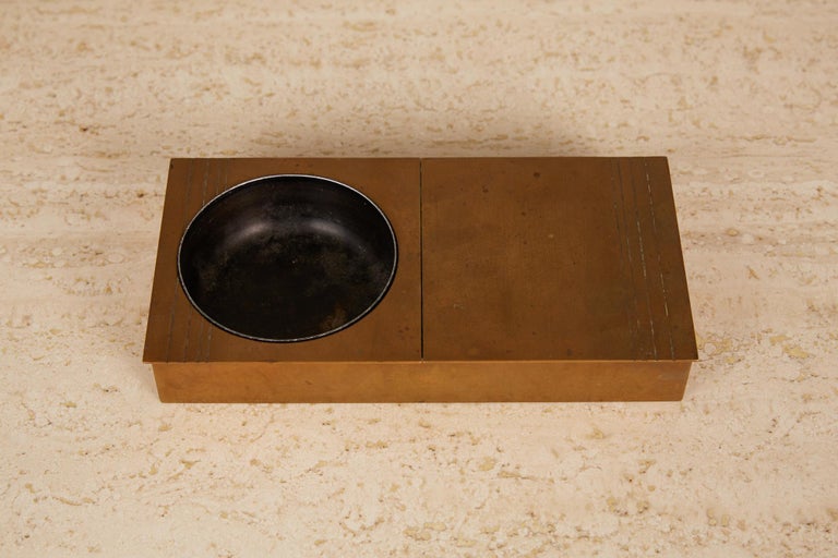 Bronze Ashtray with Cigarette Box at 1stDibs