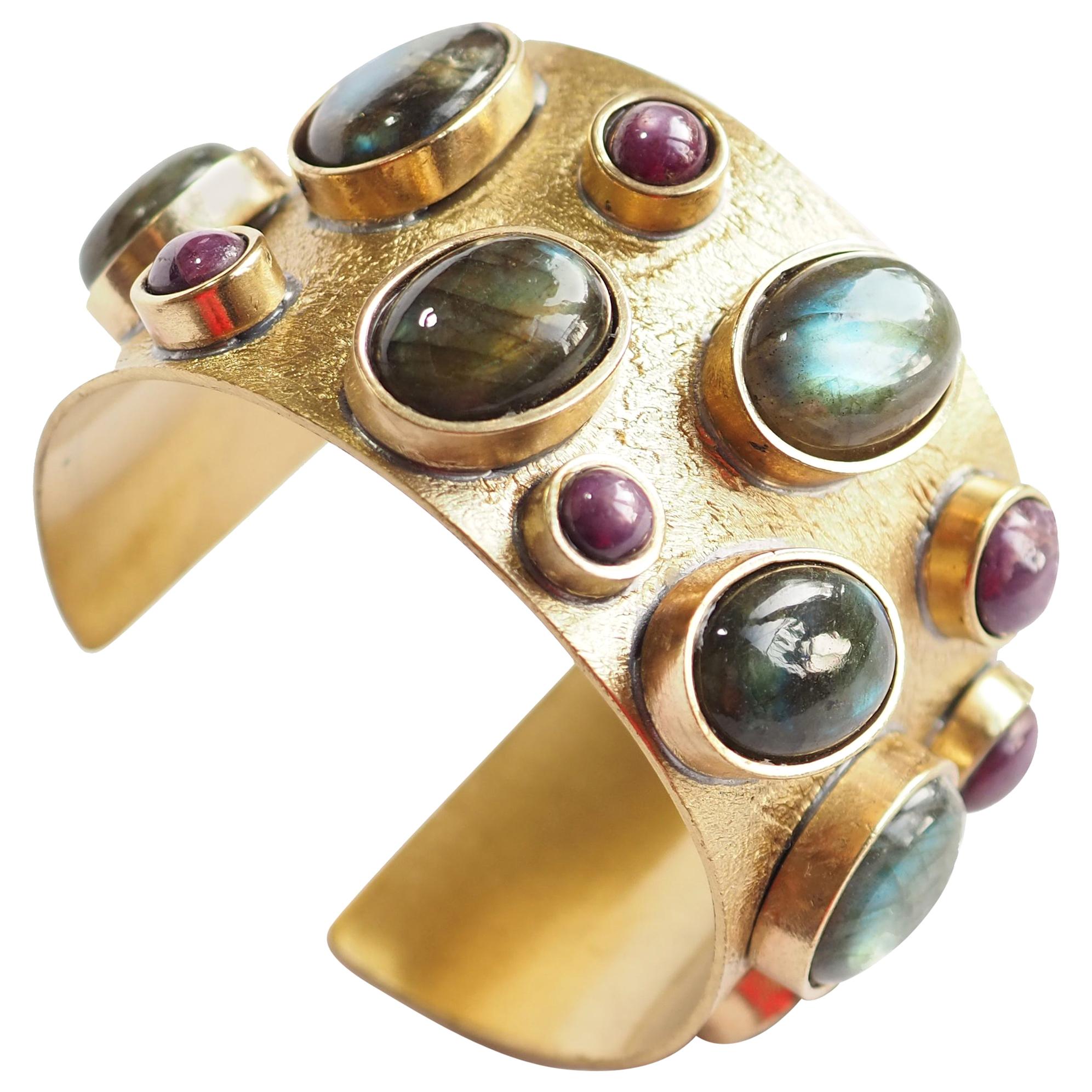 Bronze Star Ruby Cabochon Bangle For Sale at 1stDibs