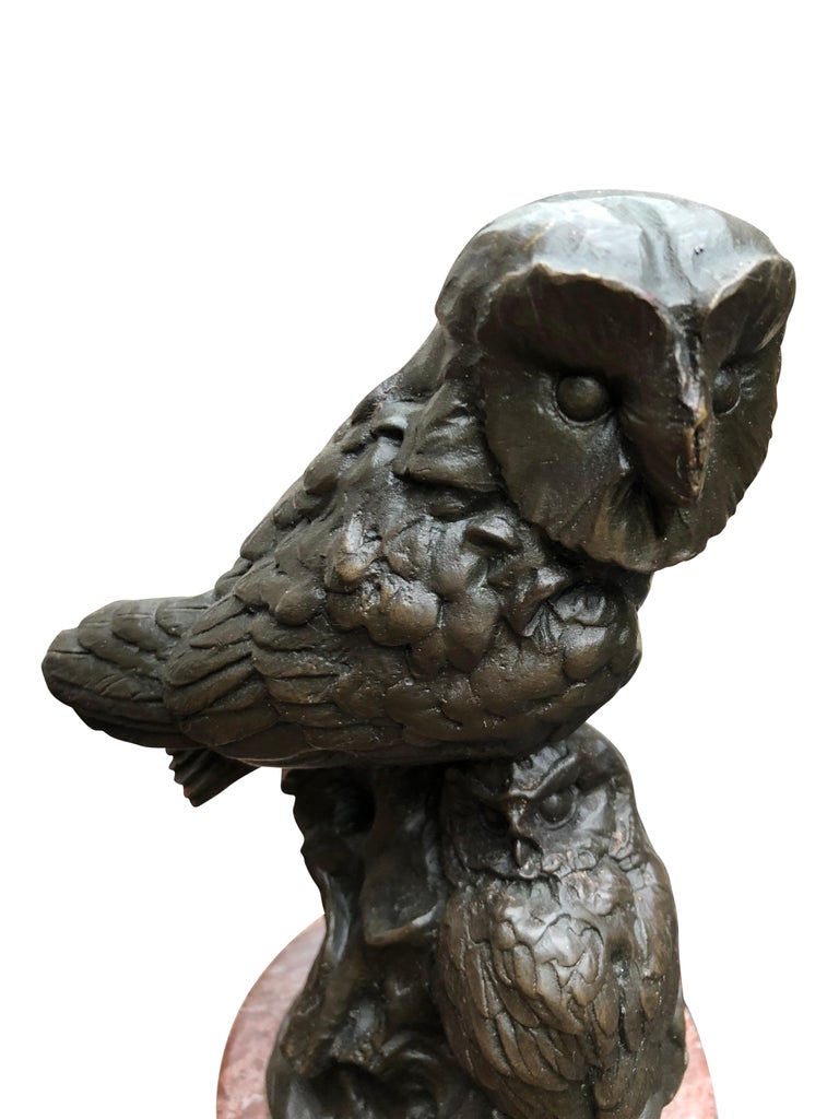 Bronze Barn Owl Statue Owlet Bird Prey Casting, 20th Century For Sale ...