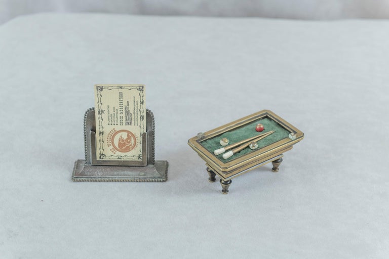 Bronze Billiard Table w/ Accessories Box, Jewelry, Rings. ca. 1890 For ...