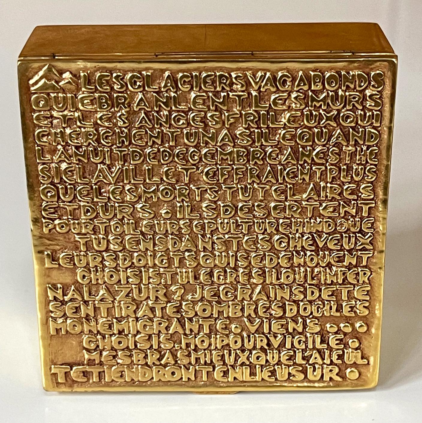Bronze Box with Poem by Line Vautrin at 1stDibs