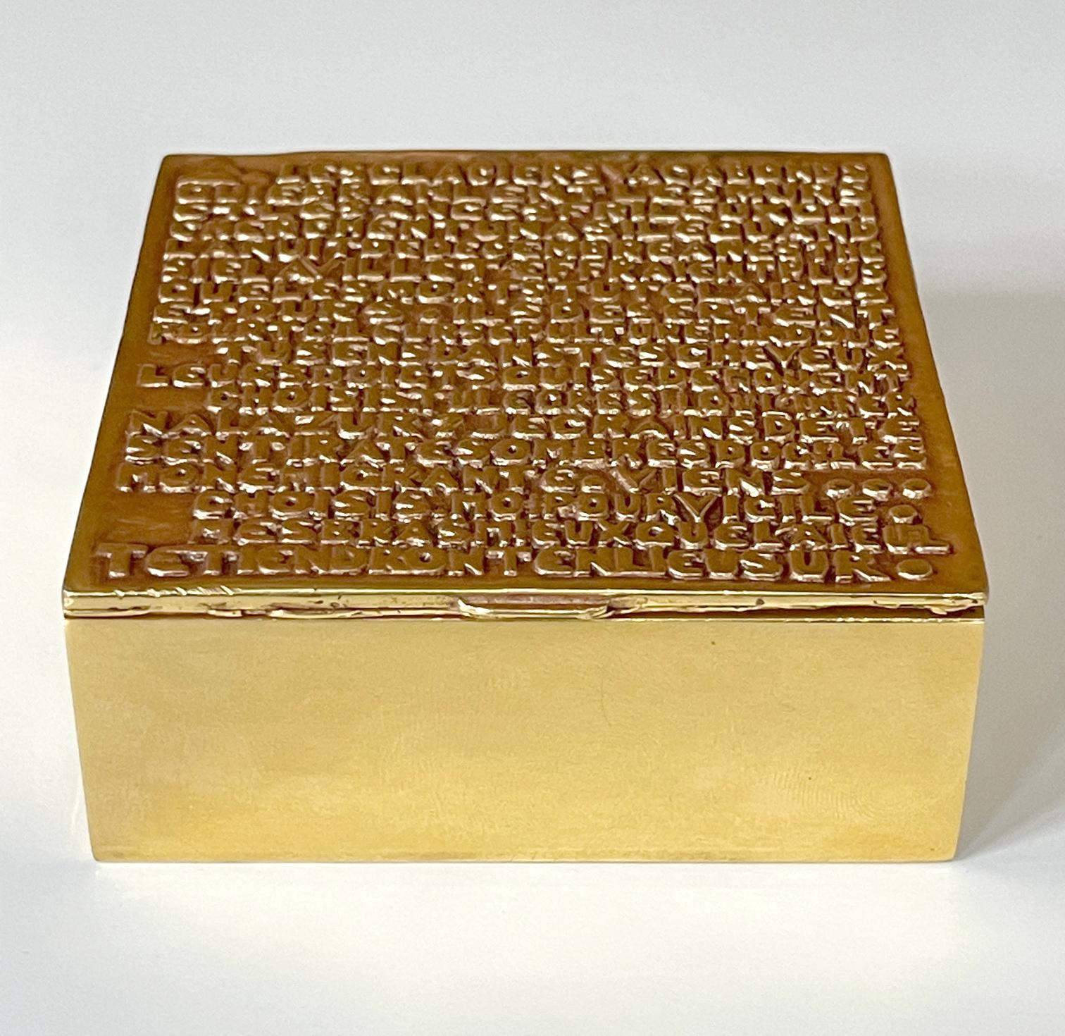 Bronze Box with Poem by Line Vautrin at 1stDibs
