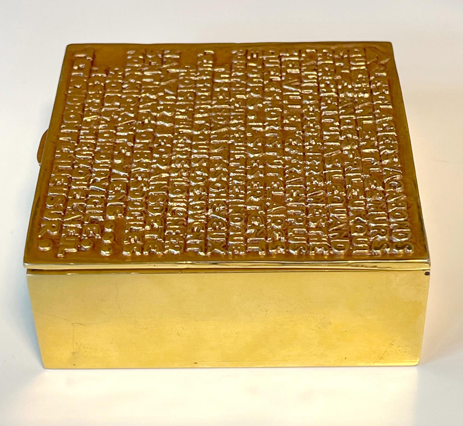 Bronze Box with Poem by Line Vautrin at 1stDibs