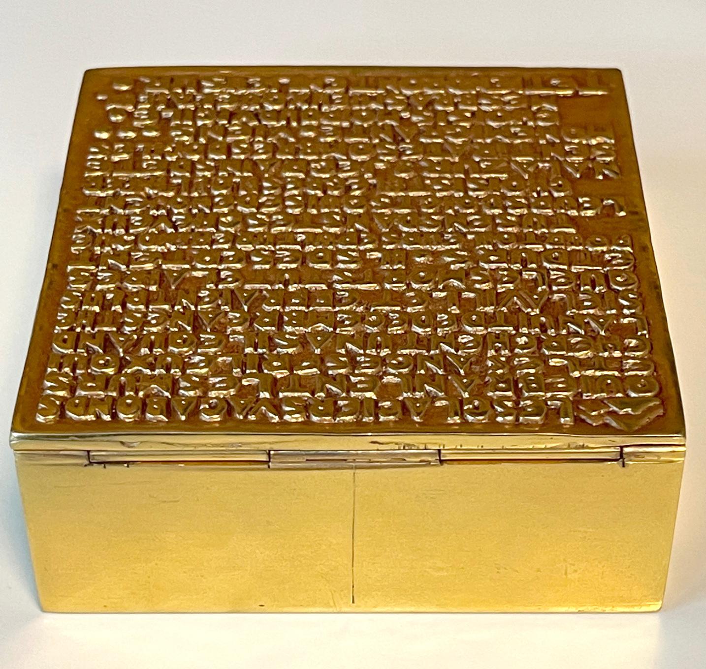 Bronze Box with Poem by Line Vautrin at 1stDibs