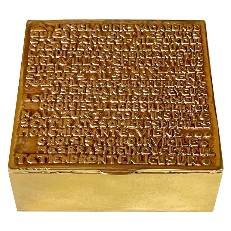 Bronze Box with Poem by Line Vautrin at 1stDibs