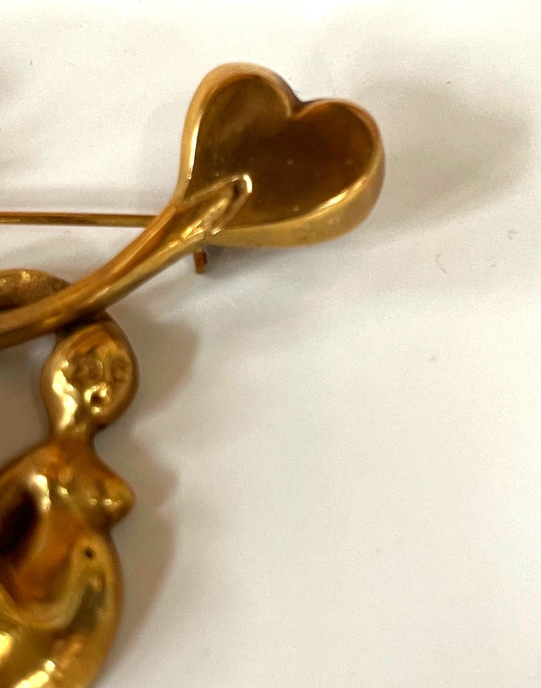 Bronze Brooch by Line Vautrin For Sale at 1stDibs