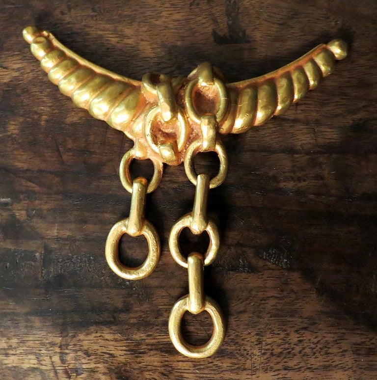 Bronze Brooch by Line Vautrin For Sale at 1stDibs