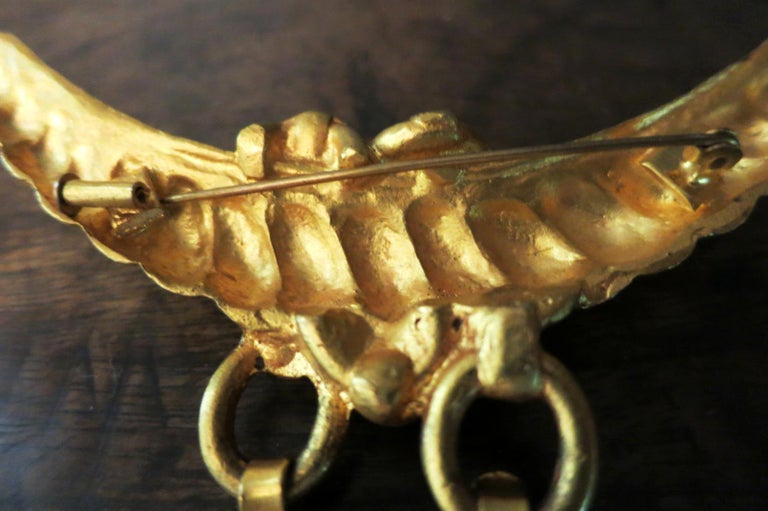 Bronze Brooch by Line Vautrin For Sale at 1stDibs