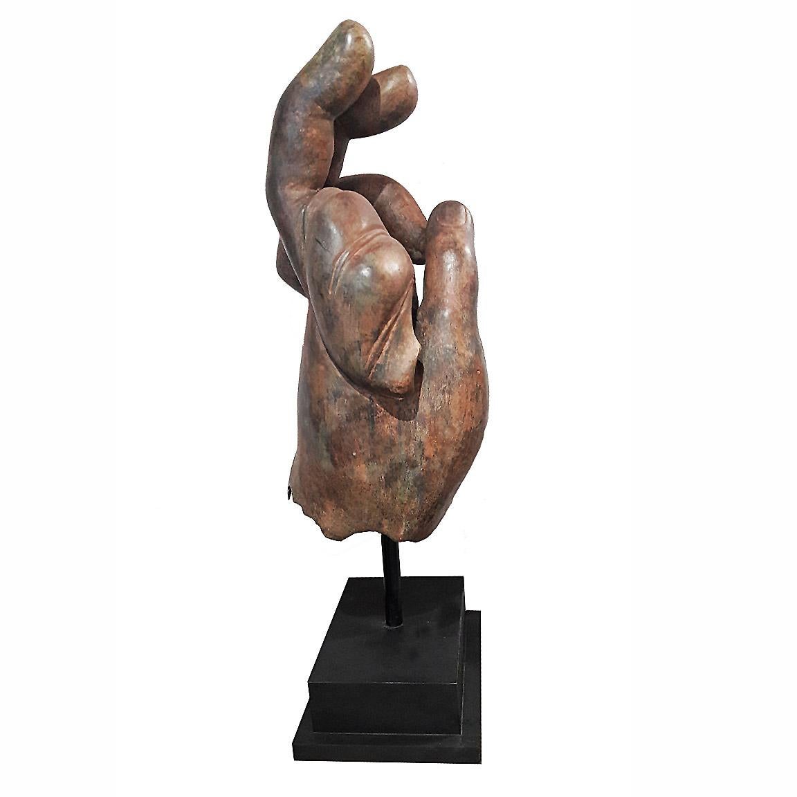 Bronze Buddha Hand Sculpture on Stand at 1stDibs | buddha hand statue ...