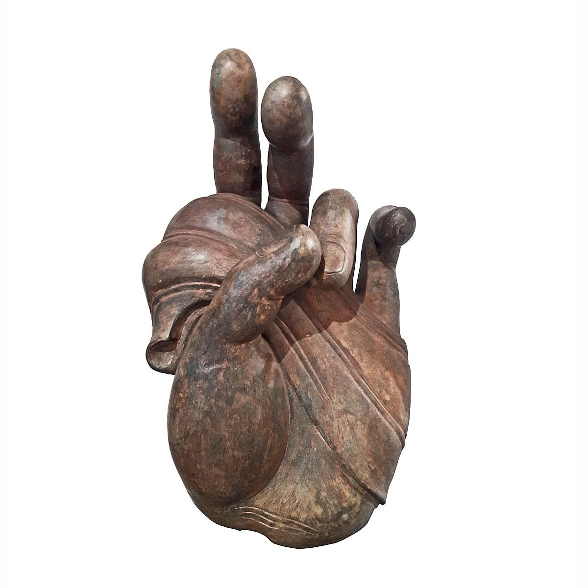 Bronze Buddha Hand Sculpture on Stand at 1stDibs | buddha hand statue ...