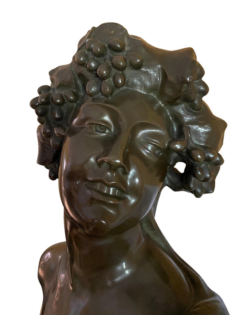 Bronze Bust of Bacchus the God of Wine and Intoxication, 19th Century ...